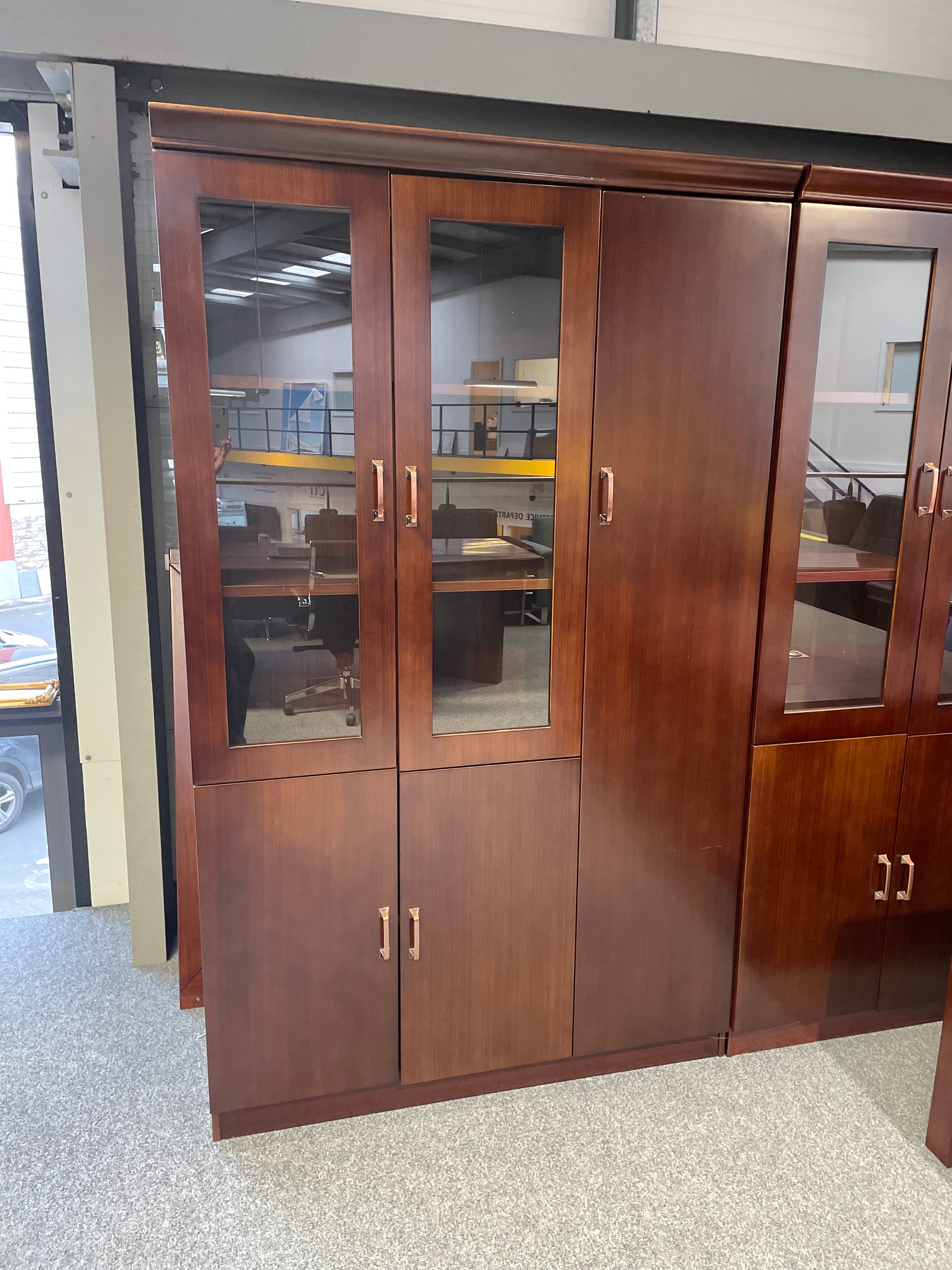 Shelbourne Walnut Veneer Tall Storage Unit - 3 Door – CTI Business ...