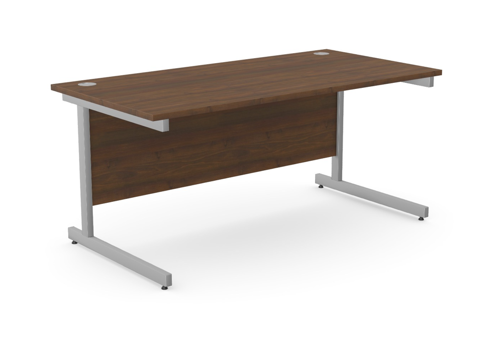 New Walnut Straight Office Desk – CTI Business Solutions